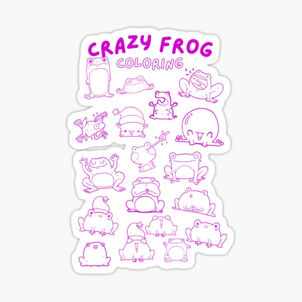 "Crazy Frog Coloring ,Ultimate Frog Guide" Sticker for Sale by mussa1 ...