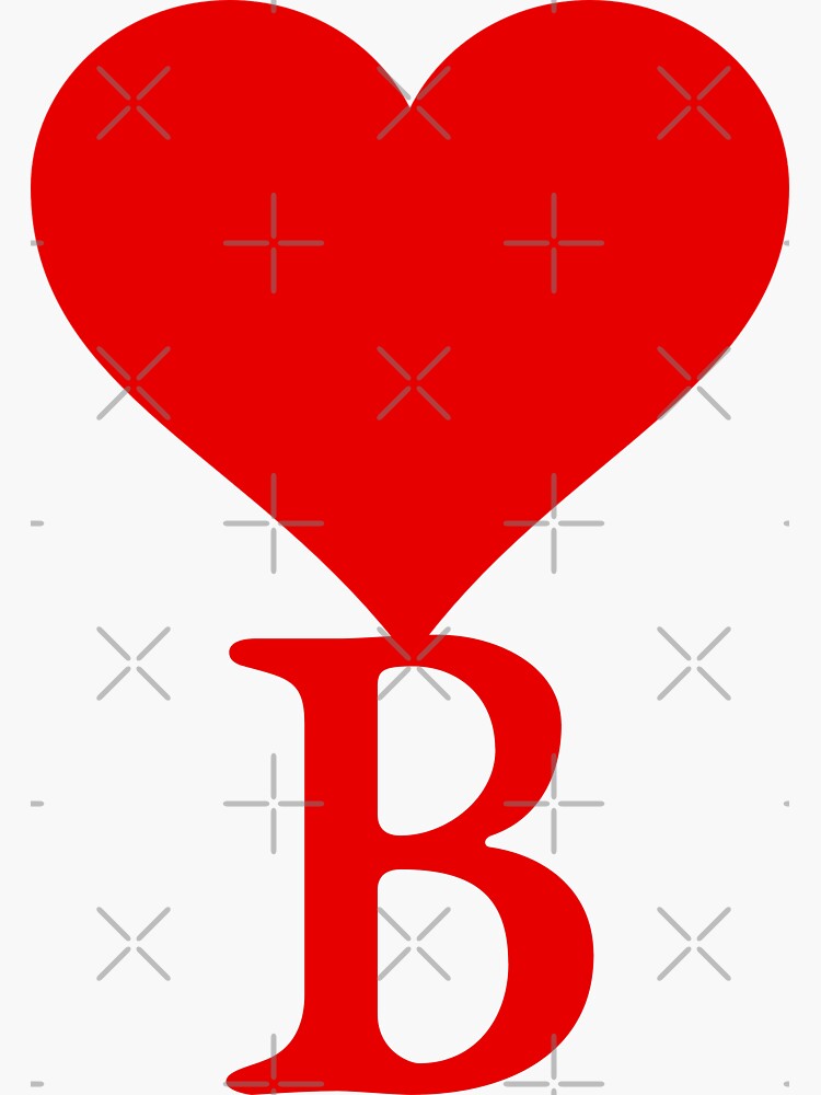 Pegatina «Corazón con la inicial de la letra B || Backgroung negro» de ...