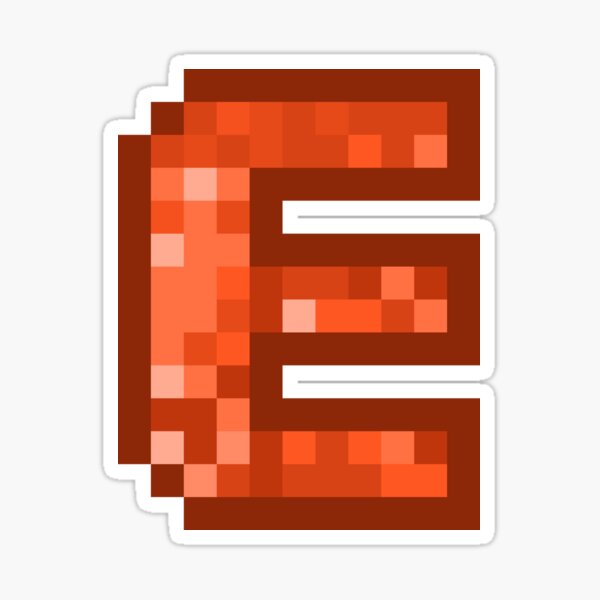 "Letter Art Orange Retro Pixel Pattern - E" Sticker for Sale by dylanxh ...