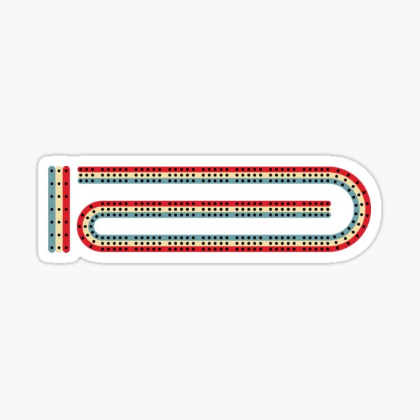 Cribbage Board 3 Track Sticker For Sale By Tldeutsch Redbubble