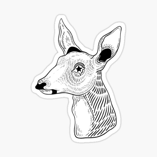 "Starry Eyed Doe " Sticker for Sale by permabunnyink | Redbubble