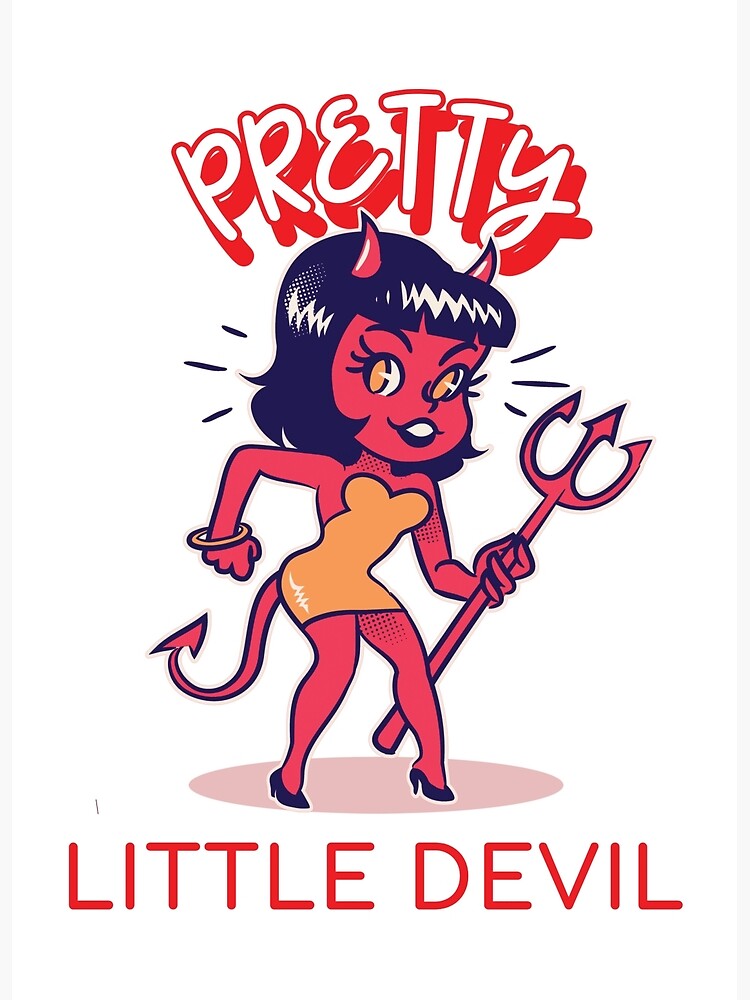 "Pretty Little Devil Vintage Illustrated She-devil Design" Poster for ...
