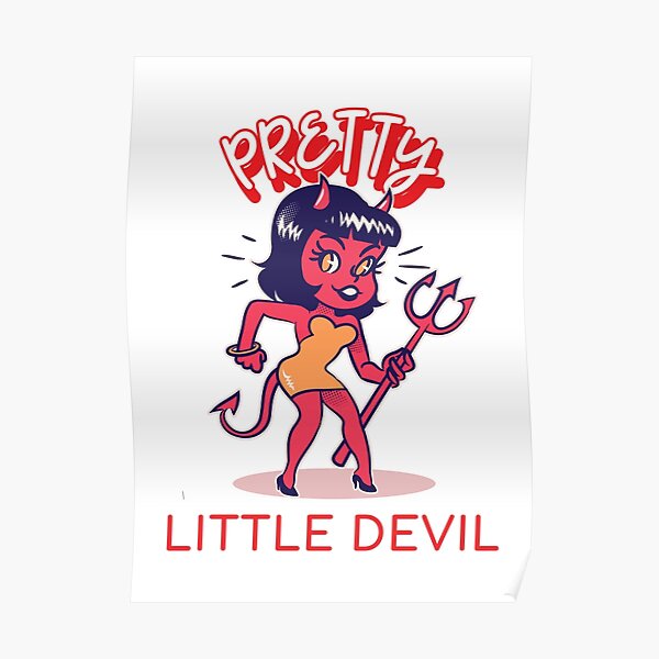 "Pretty Little Devil Vintage Illustrated She-devil Design" Poster for ...