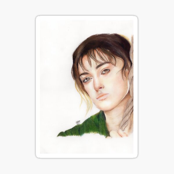 "Elizabeth Bennet in coloured pencil" Sticker for Sale by DustNox ...