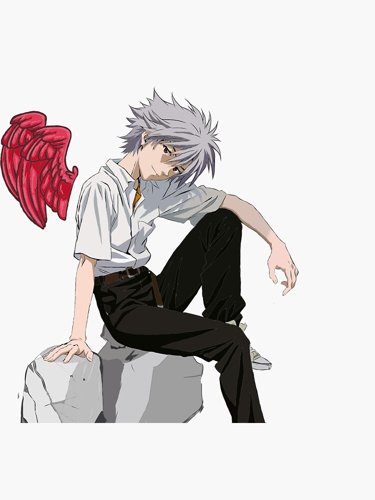 "Kaworu Nagisa Angel Wings" Sticker for Sale by cassidy-mae | Redbubble