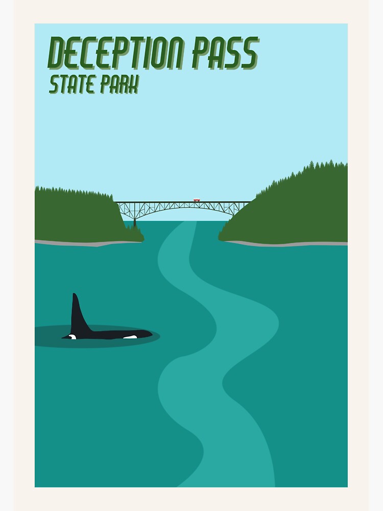 "Deception Pass Vintage" Sticker for Sale by SonOfAJeffer | Redbubble