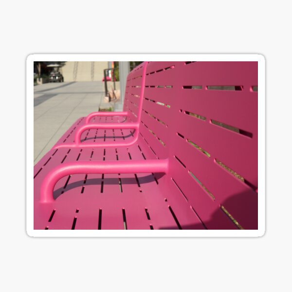 "Grand Park Los Angeles pink benches " Sticker for Sale by HEVIFineart ...