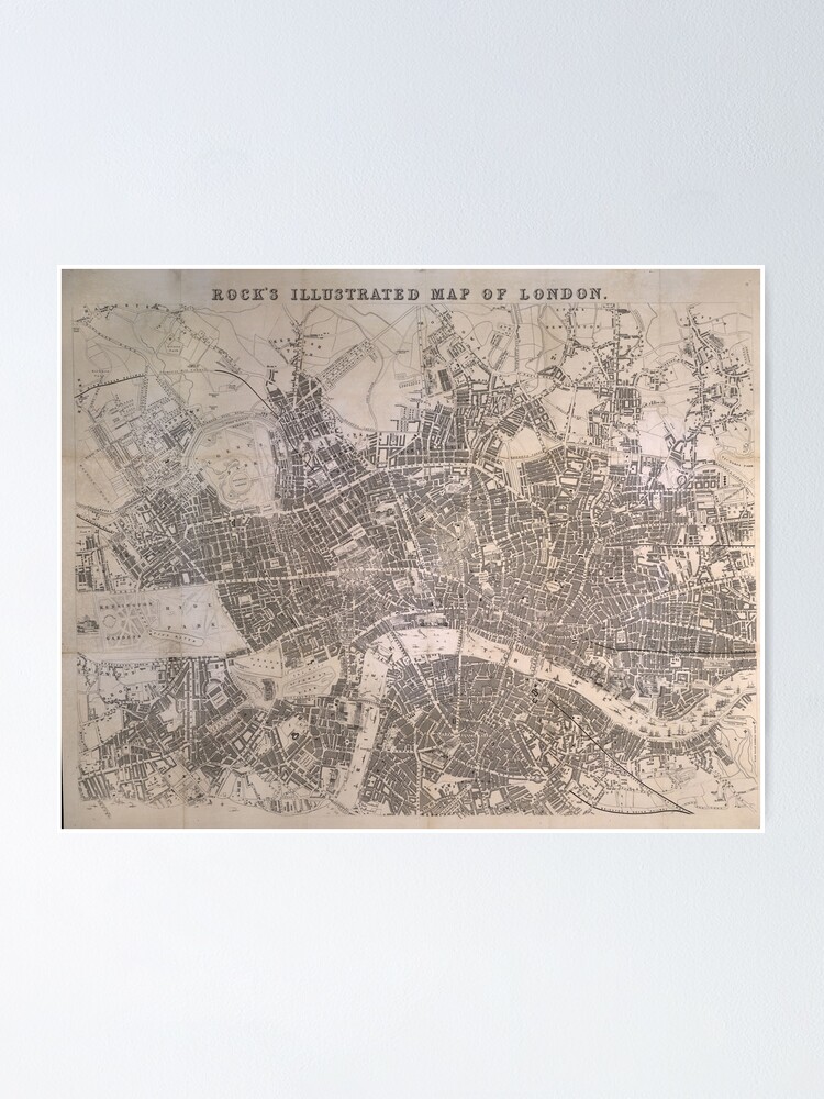 "Vintage Map of London England (1845)" Poster for Sale by BravuraMedia ...