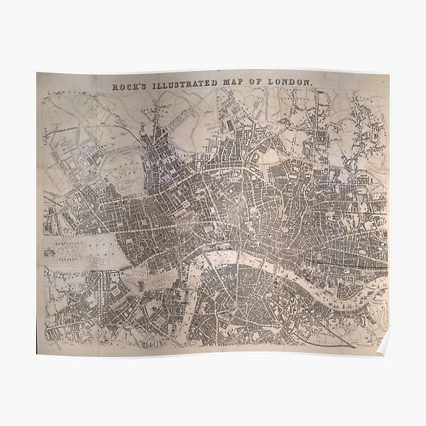 "Vintage Map of London England (1845)" Poster for Sale by BravuraMedia ...