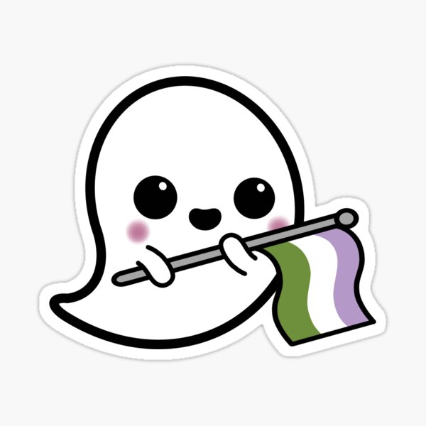 "Genderqueer Pride Ghost" Sticker for Sale by NerdyCupcake559 | Redbubble