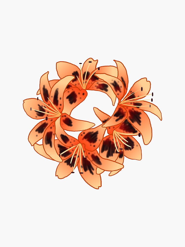 "Tiger Lily" Sticker for Sale by maddkatz | Redbubble