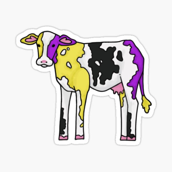 "Nonbinary Pride Cow" Sticker by savannah-walton | Redbubble