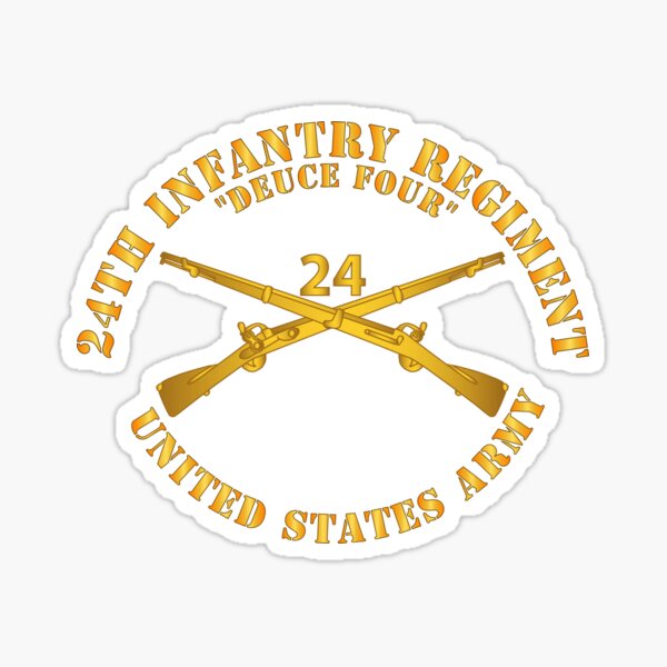 "Army - 24th Infantry Regiment - Deuce Four - Branch Insignia" Sticker ...