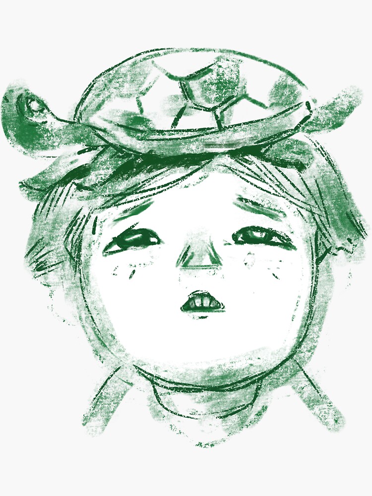 "a nice little boy, turtle on his head" Sticker for Sale by KYUNGMEENO ...