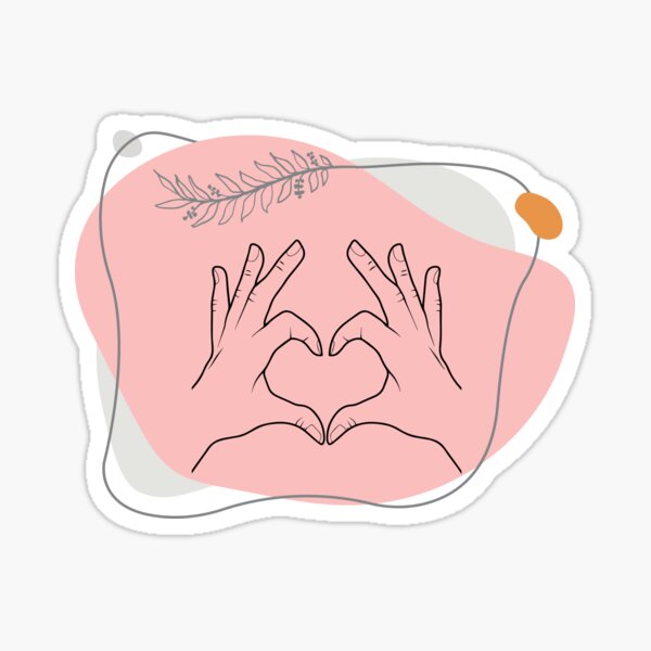 "Abstract Gradient Heart Hands" Sticker by Figureme | Redbubble