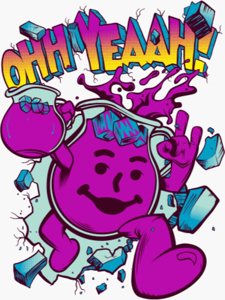 "Kool Aid Man T-ShirtOHH YEAH! Kool Aid Man Purple Drank" Sticker for ...