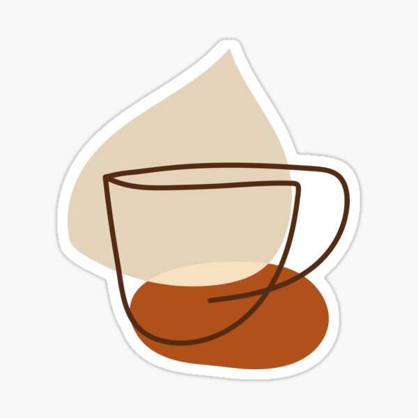 "One Line Cappuccino " Sticker by Mirosi-S | Redbubble