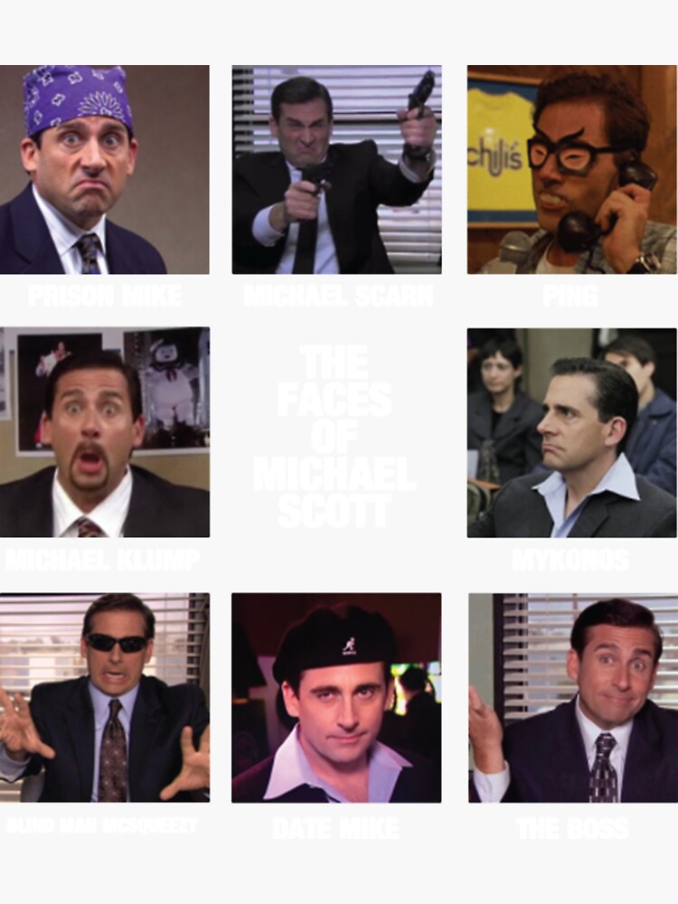 "The Faces of Michael Scott " Sticker for Sale by digitak311 | Redbubble