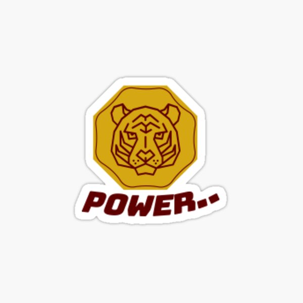 "POWER LOGO" Sticker for Sale by OLDARTSGOLD | Redbubble