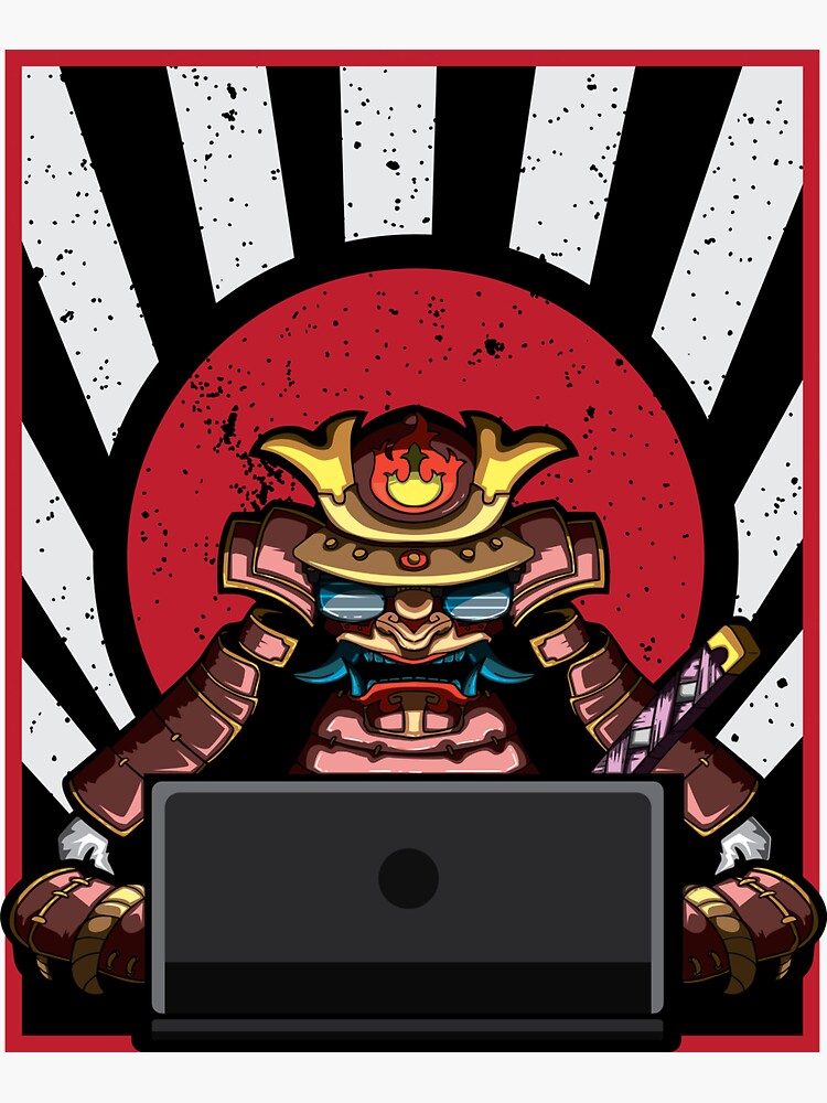 "Programmer Samurai" Sticker for Sale by CreativeGiftShp | Redbubble