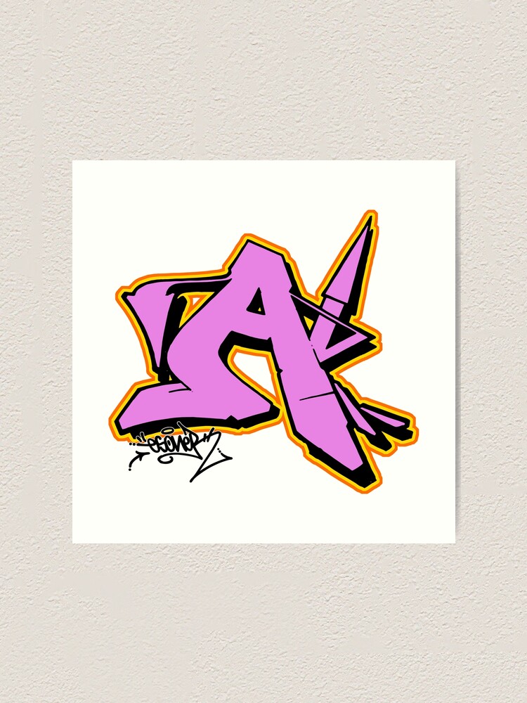 Lámina artística for Sale con la obra «LETRA A ROSA DE ESONE ESTILO ...