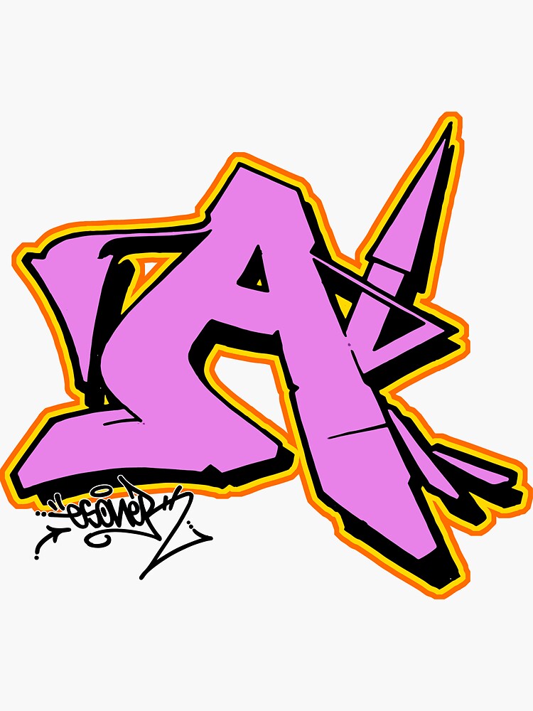 "PINK LETTER A BY ESONE URBAN GRAFFITI STREET STYLE " Sticker for Sale ...