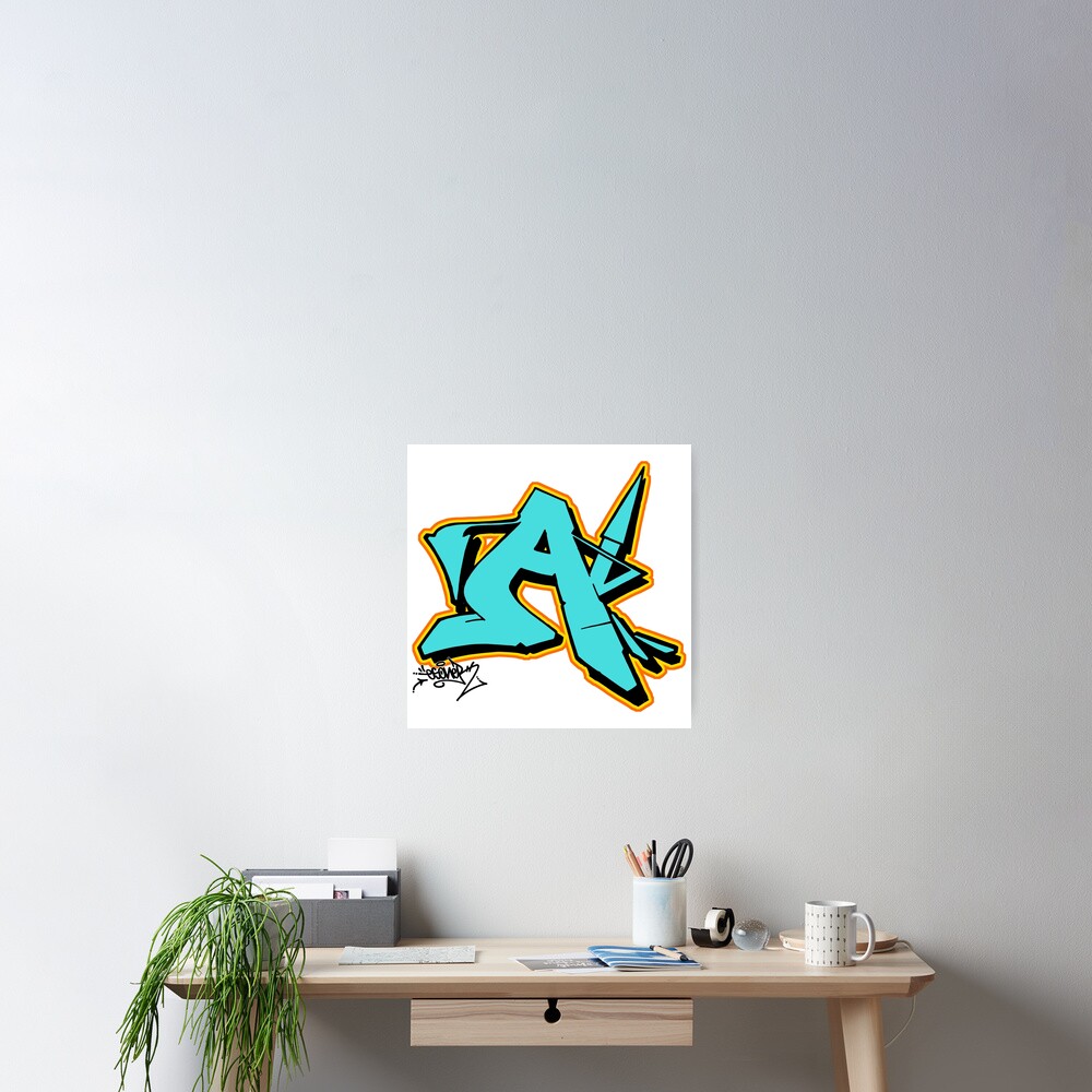 "BLUE LETTER A BY ESONE URBAN GRAFFITI STREET STYLE " Poster for Sale ...
