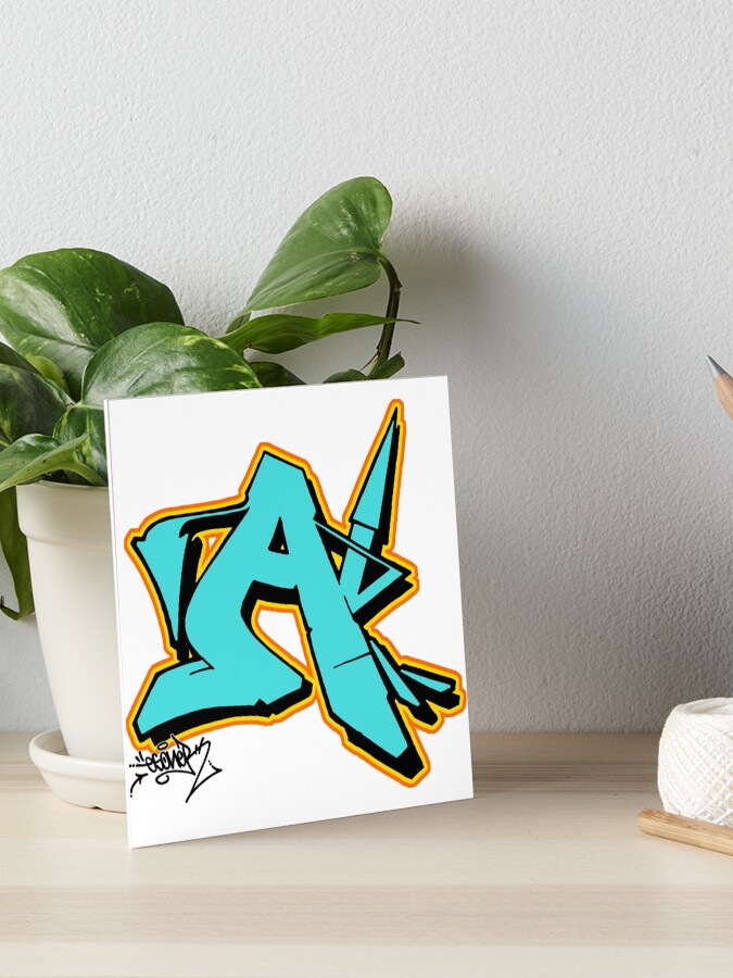 "BLUE LETTER A BY ESONE URBAN GRAFFITI STREET STYLE " Art Board Print ...