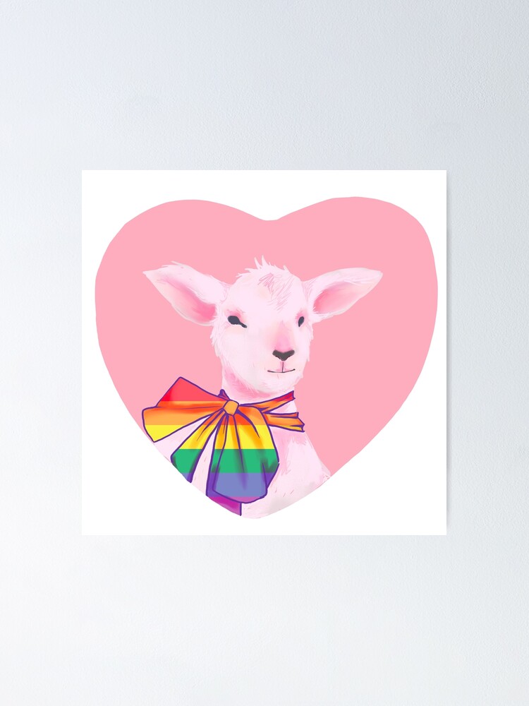 "Cottagecore pink lgbtq goat" Poster by MyYellowBird | Redbubble