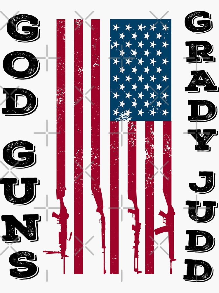 "god guns grady judd" Sticker for Sale by ahmadmseddi | Redbubble