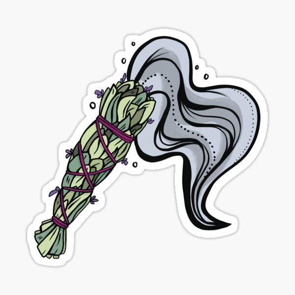 "Sage and Lavender Smudge Stick" Sticker for Sale by 3MoonFeathers ...