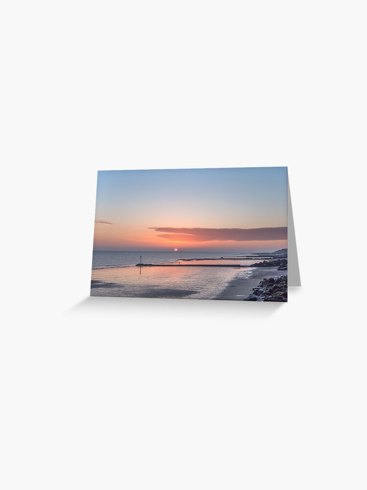 "Sheringham Beach Sunrise Norfolk" Greeting Card for Sale by Jim Key ...