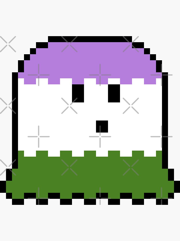 "pixel art genderqueer pride ghost sprite" Sticker for Sale by ...