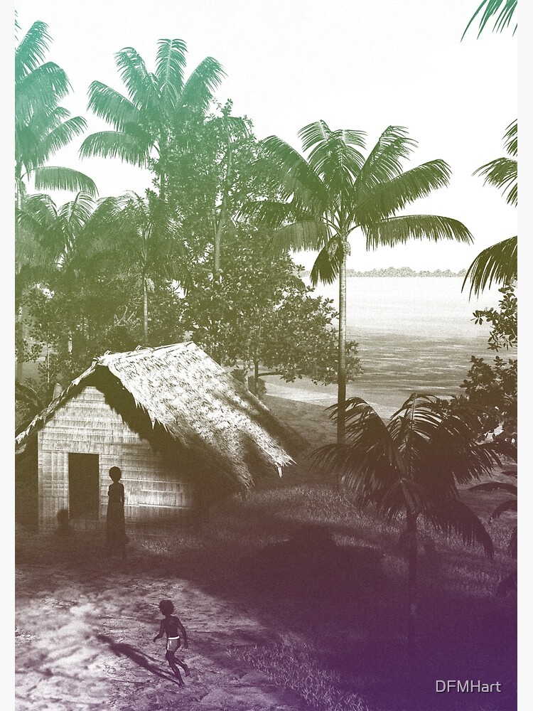 "Vintage Tropical Island" Postcard for Sale by DFMHart | Redbubble