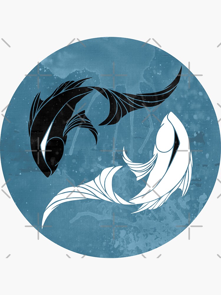 "Twin fish yin and yang concept. Zodiac sign Pisces" Sticker by Fishik ...
