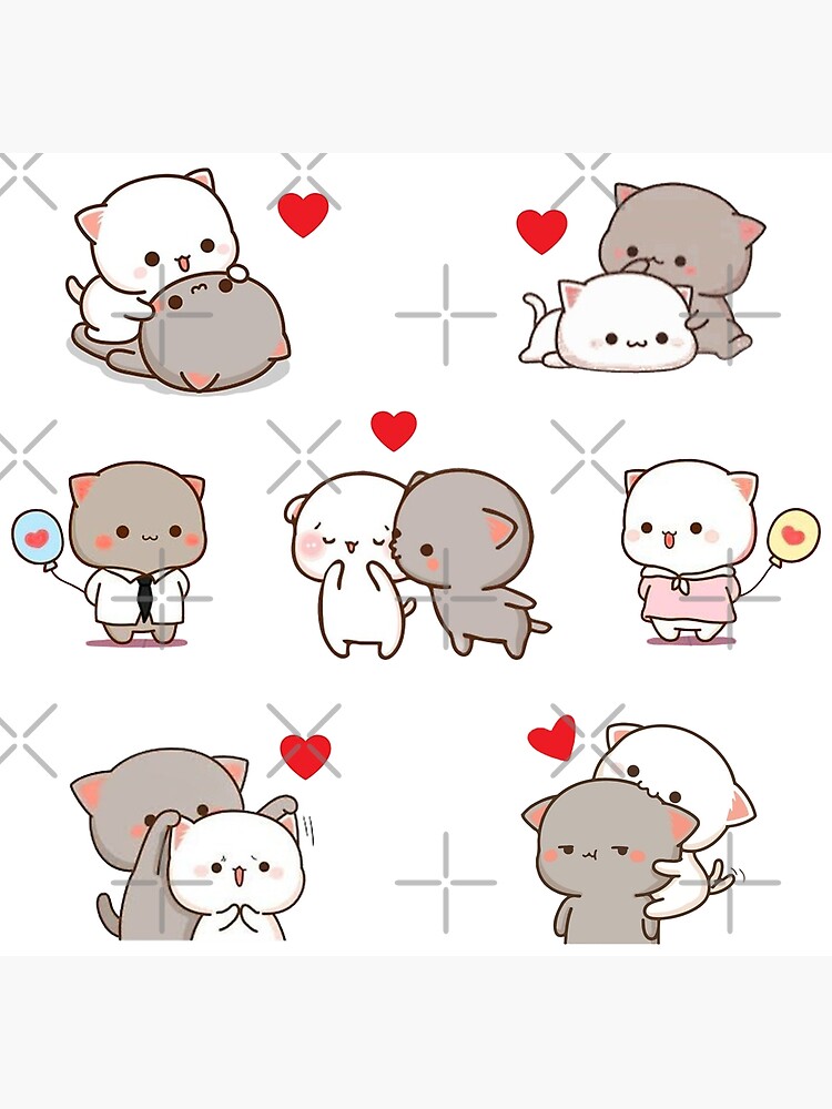 "mochi peach cat sticker pack" Poster for Sale by mocha--cat | Redbubble