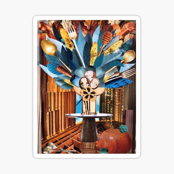 "Blue Bouquet" Sticker for Sale by songbirdcollage | Redbubble