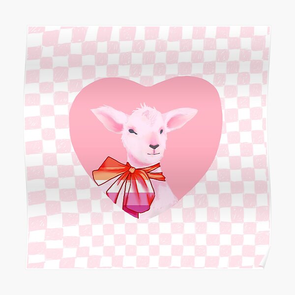 "Cottagecore pink lesbian goat" Poster by MyYellowBird | Redbubble