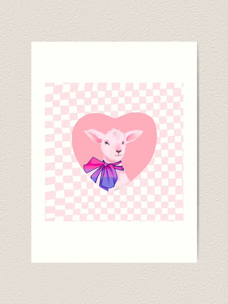 "Cottagecore pink bi goat" Art Print by MyYellowBird | Redbubble