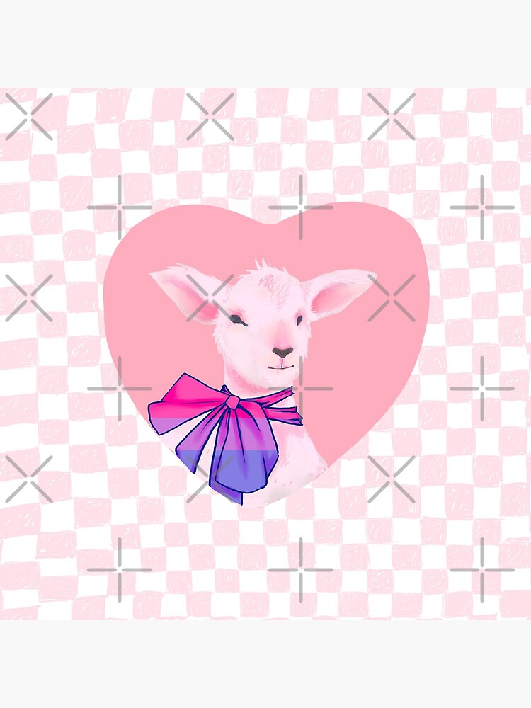 "Cottagecore pink bi goat" Art Print by MyYellowBird | Redbubble