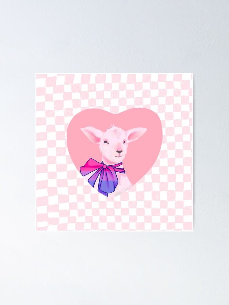 "Cottagecore pink bi goat" Poster by MyYellowBird | Redbubble