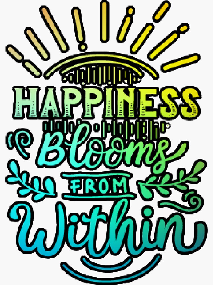 "Happiness slogan" Sticker by Singhinter123 | Redbubble