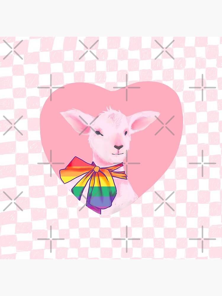 "Cottagecore pink lgbtq goat" Poster for Sale by MyYellowBird | Redbubble