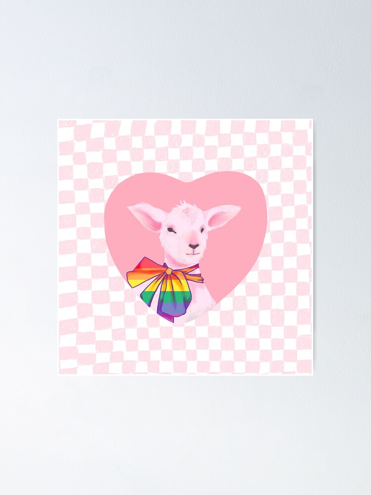 "Cottagecore pink lgbtq goat" Poster for Sale by MyYellowBird | Redbubble
