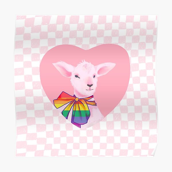 "Cottagecore pink lgbtq goat" Poster for Sale by MyYellowBird | Redbubble
