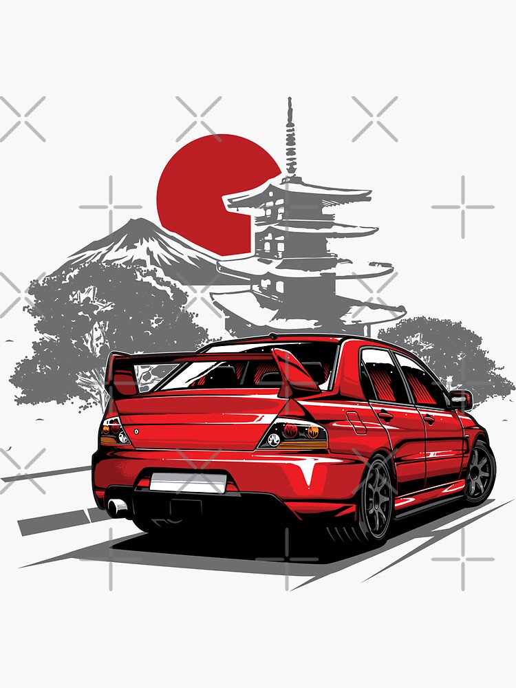"Mitsubishi Lancer Evolution" Sticker by Aliaksandr | Redbubble