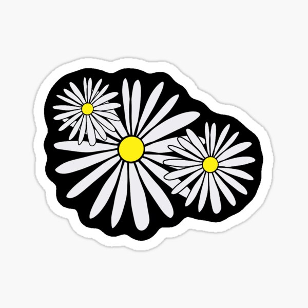 "Three daisies -Daisy drawing" Sticker for Sale by AdriJoy | Redbubble