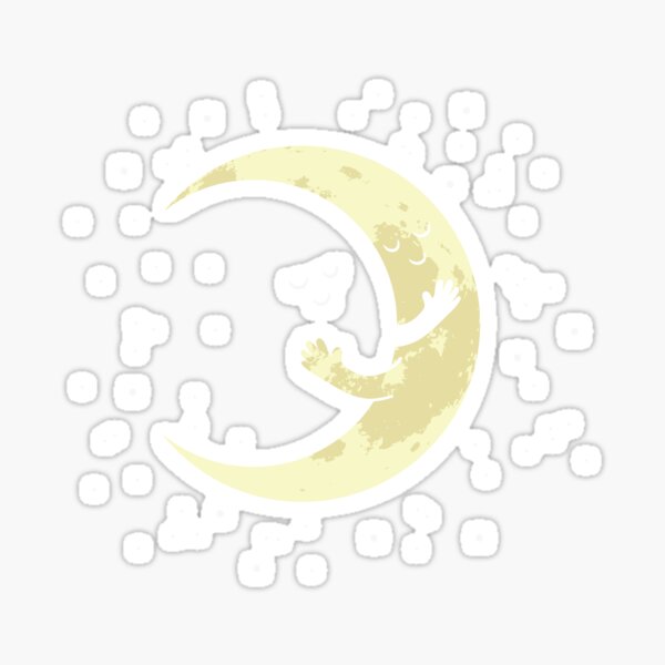 "Best Seller - Moon Hugging Darkness, Half Moon, Cute Moons" Sticker ...