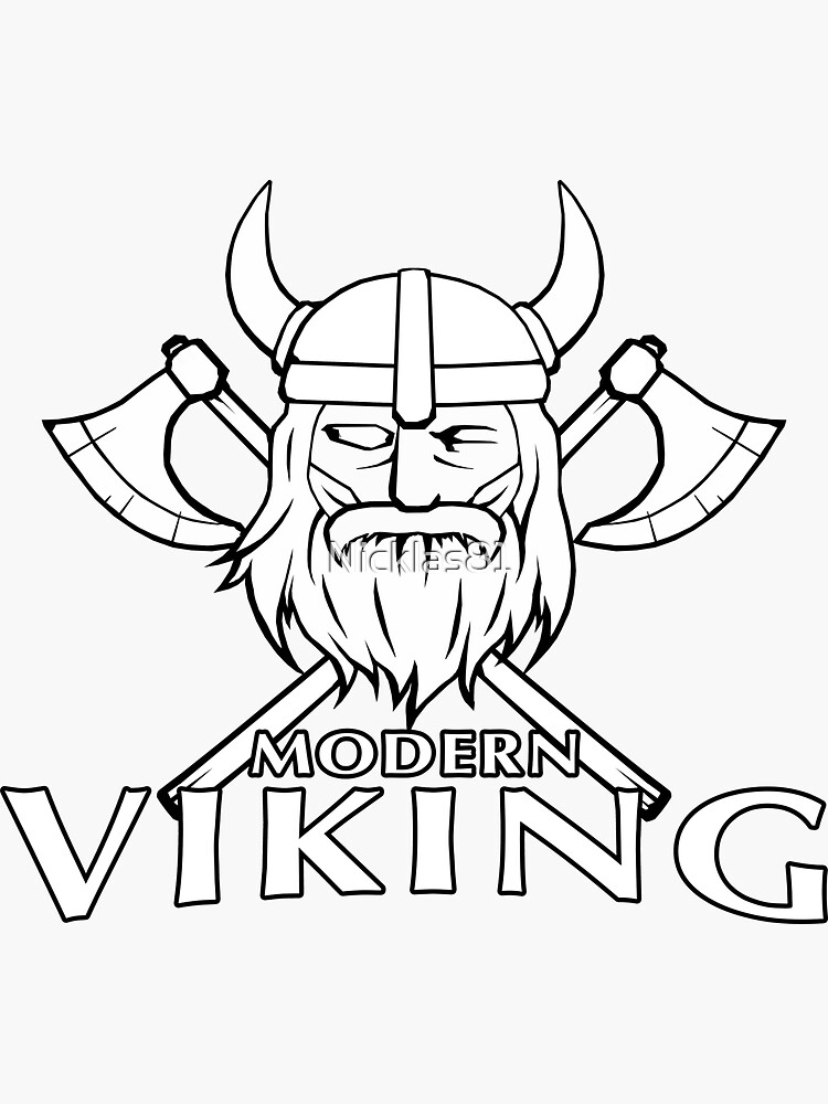 "Modern Viking Logo" Sticker by Nicklas81 | Redbubble