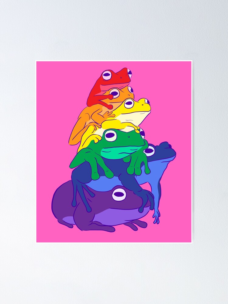 "Gay Pride Frog Stack" Poster for Sale by Josie Richey | Redbubble